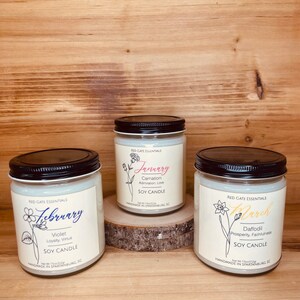 September Birth Flower Soy Candle, September Birthday Candle, September ...
