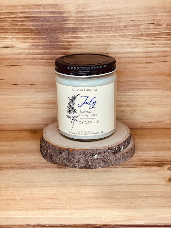 July Birth Flower Soy Candle July Birthday Candle July Gift - Etsy