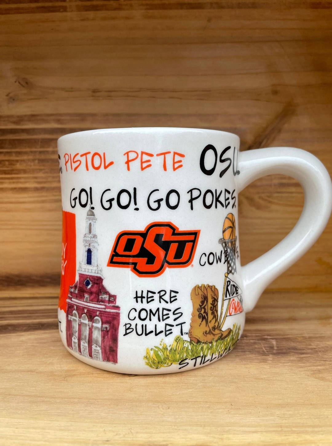 Licensed Oklahoma State University, Ceramic Coffee Mug With My Hand ...