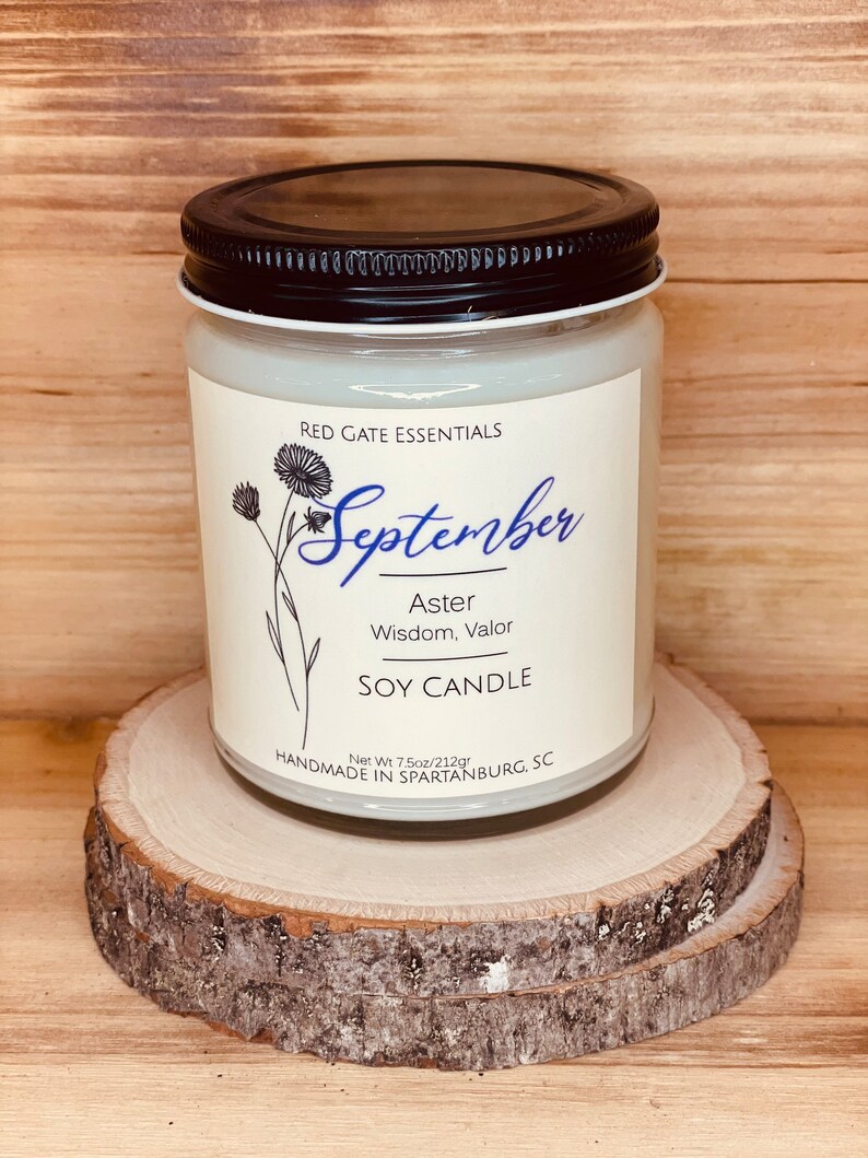 September Birth Flower Soy Candle, September Birthday Candle, September ...