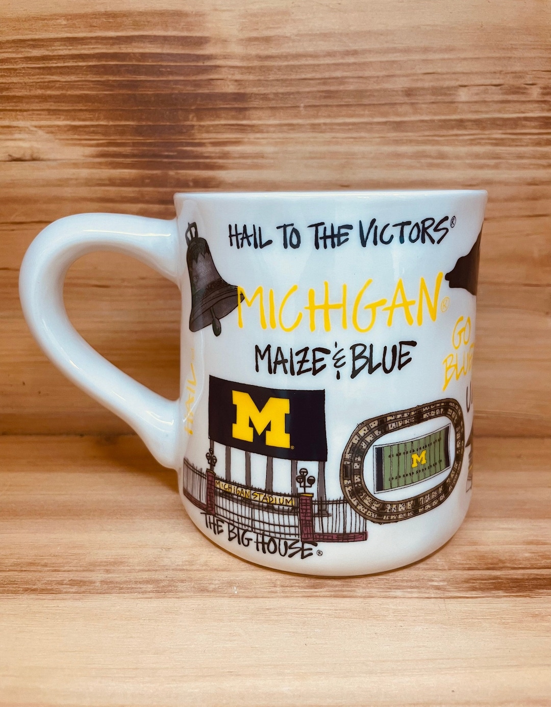 Licensed University of Michigan, U of M, Wolverines Ceramic Coffee Mug ...