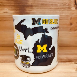 Licensed University of Michigan, U of M, Wolverines Ceramic Coffee Mug ...