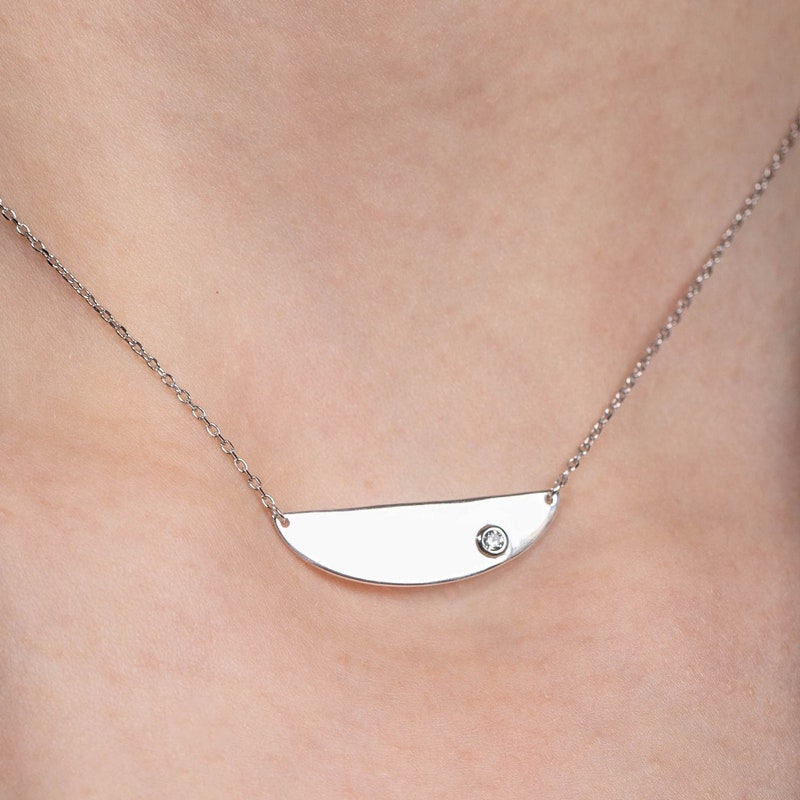 Crescent in Circle Pendant - Etsy