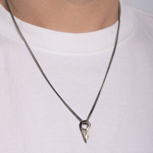 Men Pendant Oxidized Silver Viking Arrow - Brutalist Necklace Unisex ...