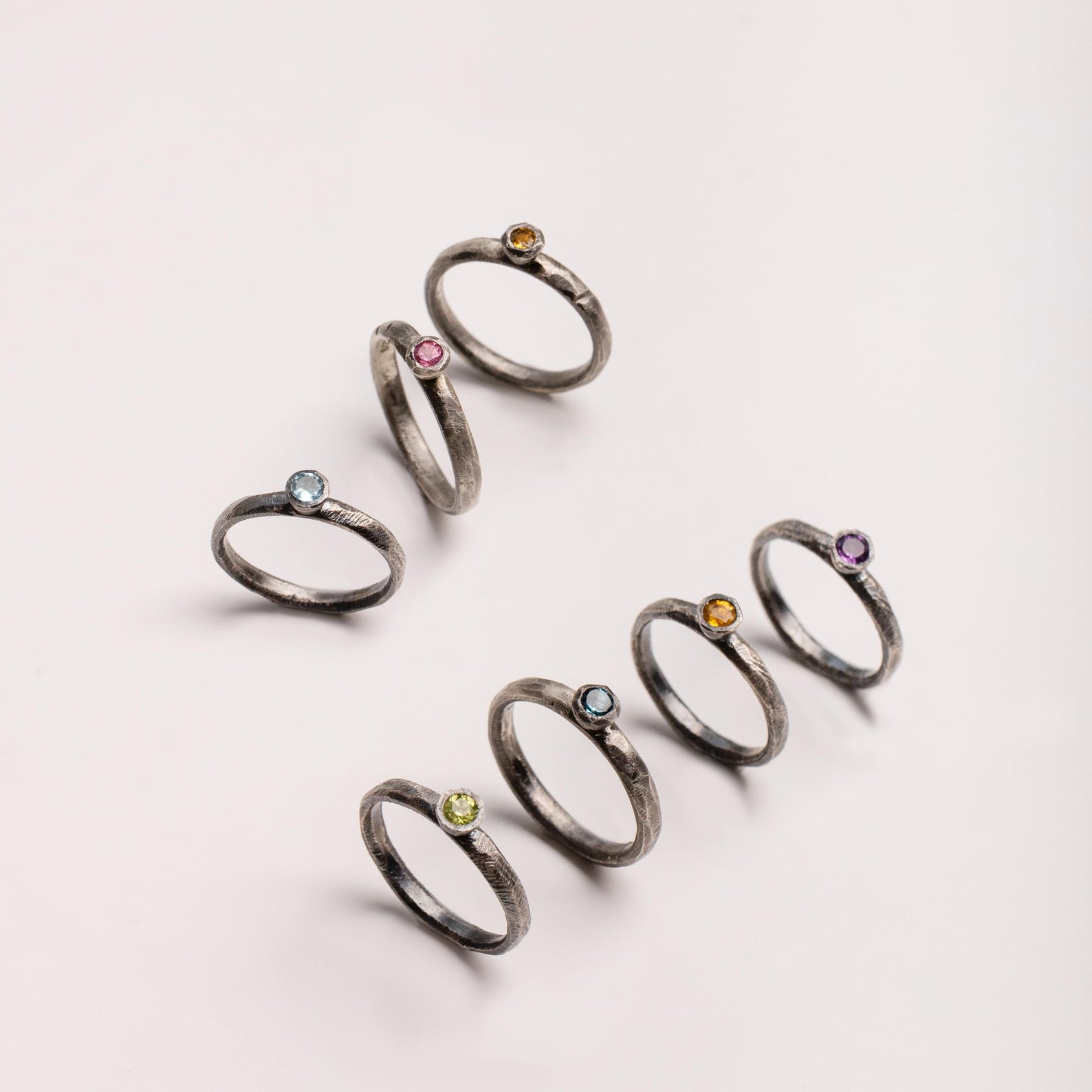 Natural Gemstone Ring Oxidized Silver 925 for Women Amethyst, Blue ...