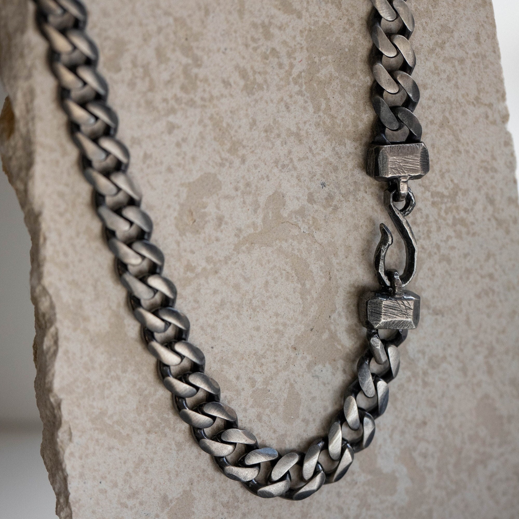 Oxidised silver chain online store
