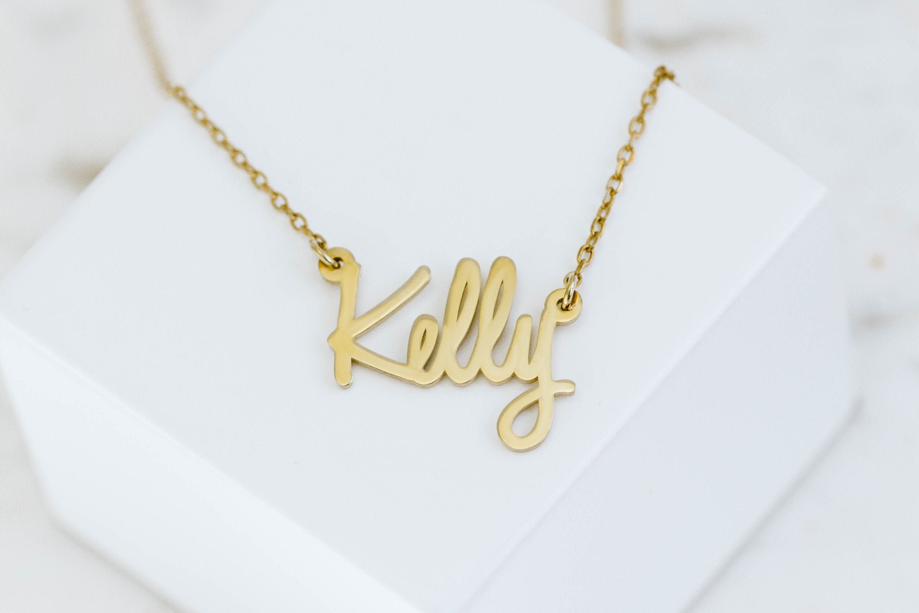 Name Necklace Kids Mom Gold Personalized Custom Small Dainty | Etsy
