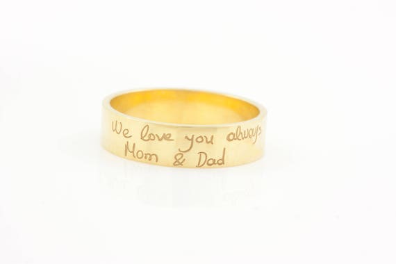 Handwriting Ring Custom Engraved Personalized Name Ring | Etsy