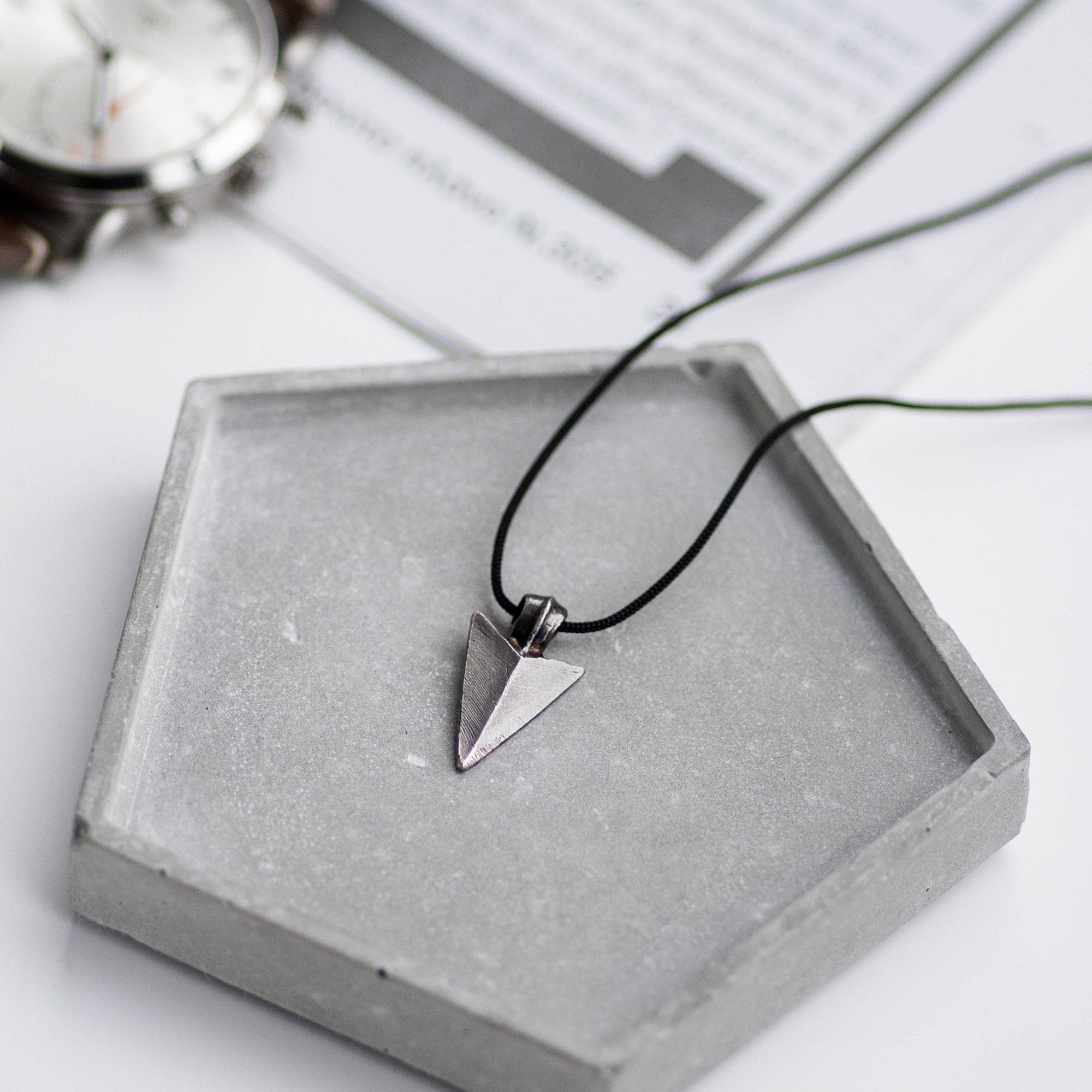 Arrowhead Pendant Necklace Sterling Silver for Men Arrow - Etsy
