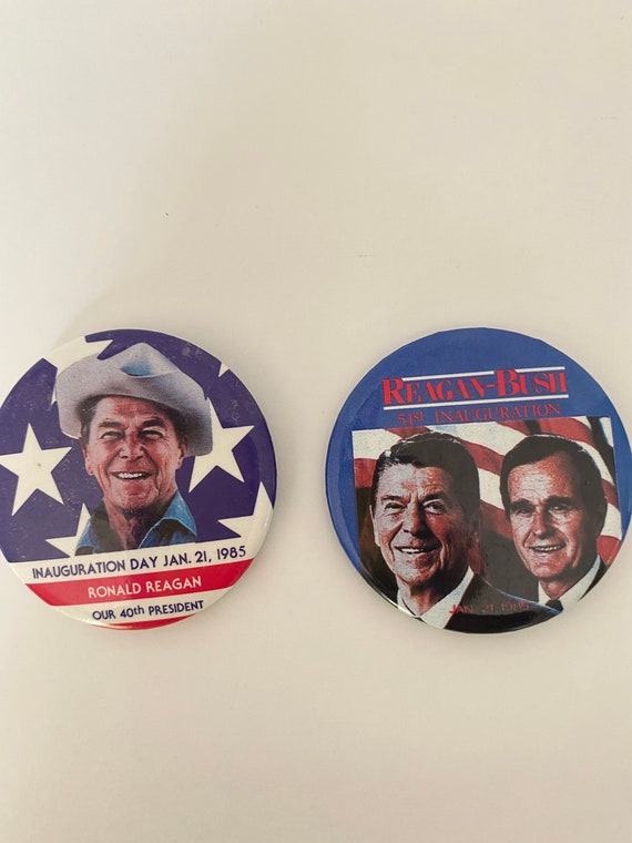 Reagan Bush Inauguration Buttons - Gem