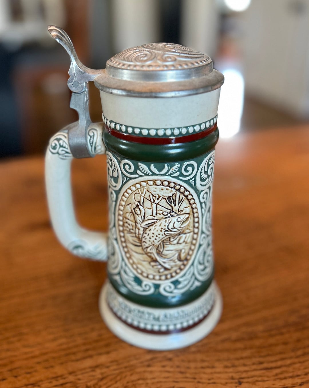 The Strike Rainbow Trout at Point English Setter Beer Stein - Etsy