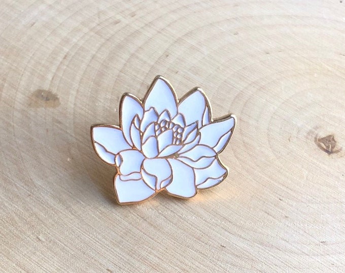 Gold Lotus Enamel Pin, Lotus Pin, Flower Enamel Pin, Enamel Pin, Lotus ...