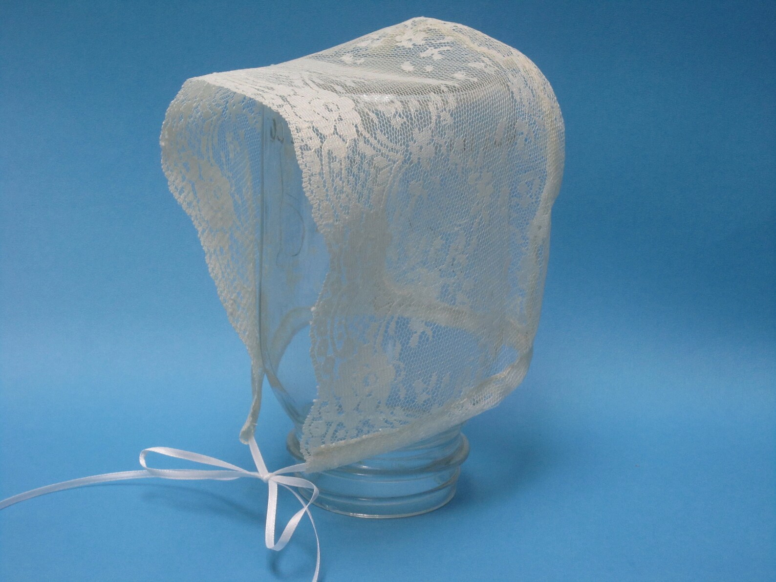 Christening Bonnet Infant Lace Bonnet Ivory Lace Bonnet Christening ...