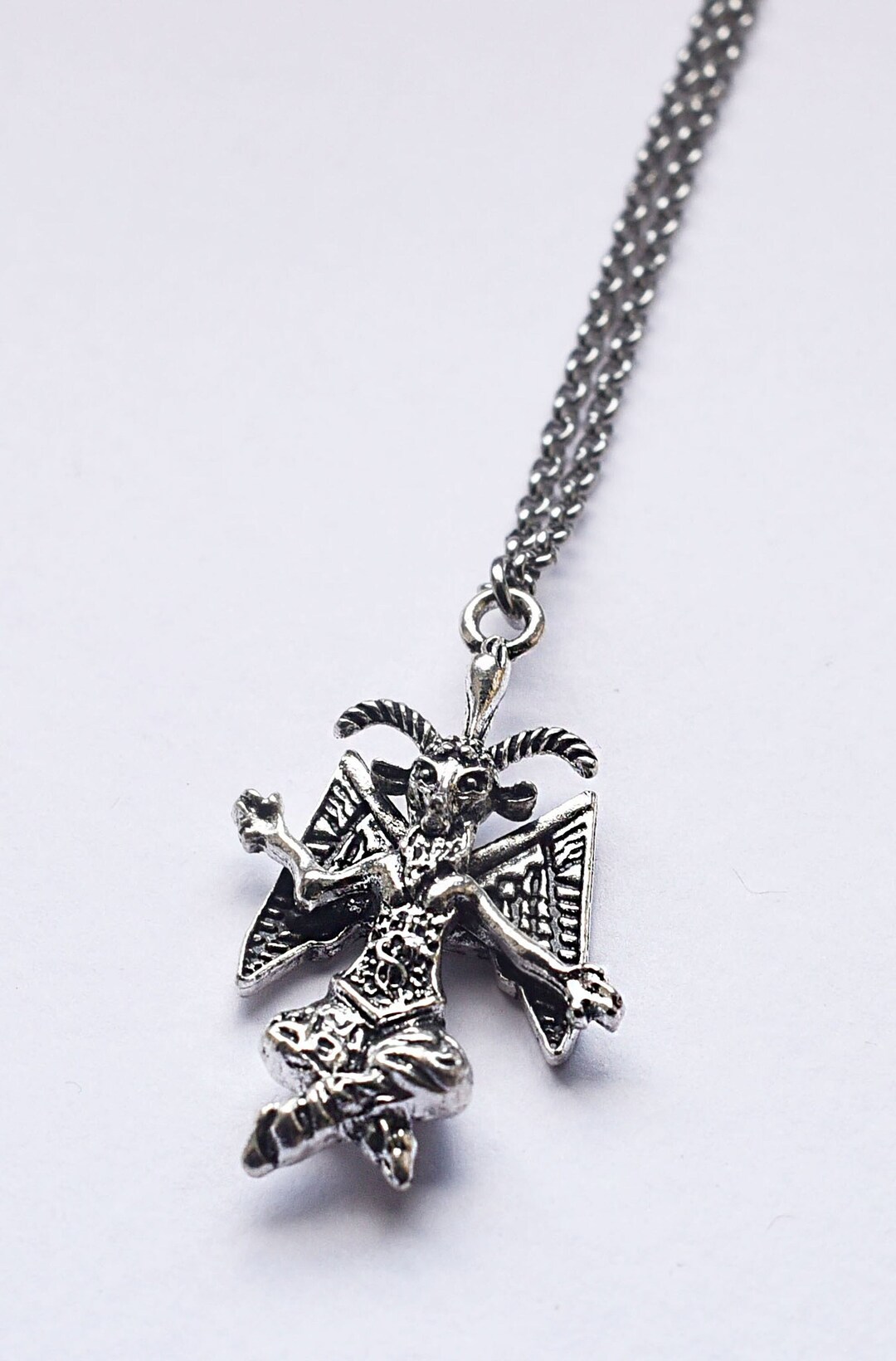 Gothic Baphomet Goat Necklace on a 18 Inch Stainless Steel Chain - Etsy