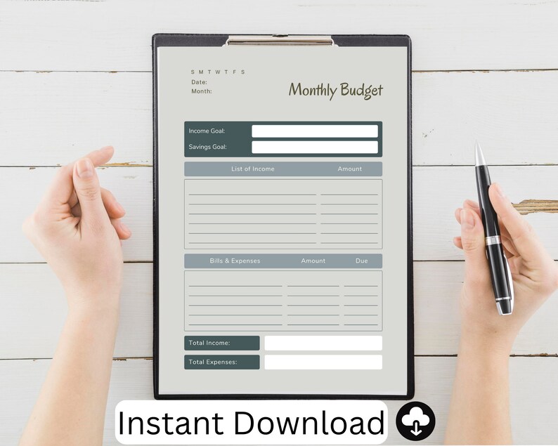 Monthly Budget Planner Printable, Finance Tracker, Finance Planner ...