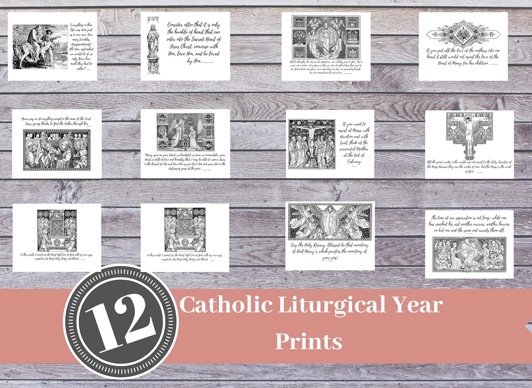 Catholic Liturgical Year Monthly Devotion Prints: Catholic Decor ...