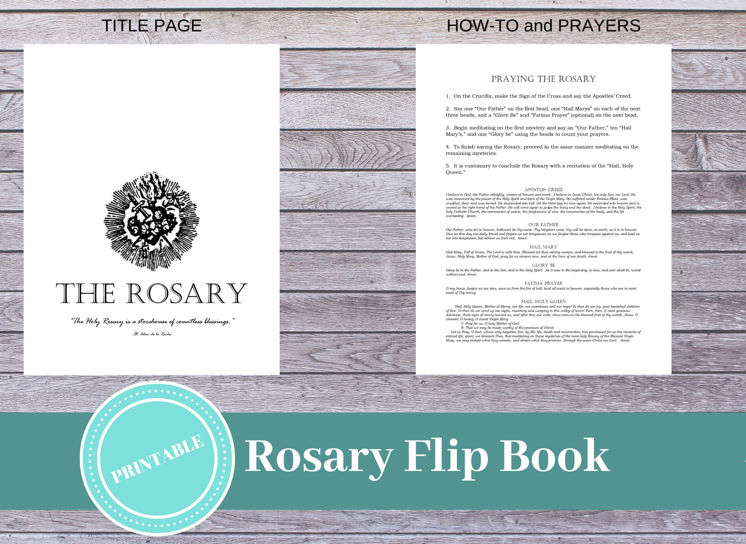 Printable Rosary Art Flipbook: Catholic Prayer Aid / Printable - Etsy