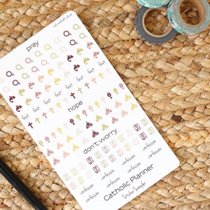 Catholic Planner Stickers Sampler Sheet: Confession / Fast / | Etsy