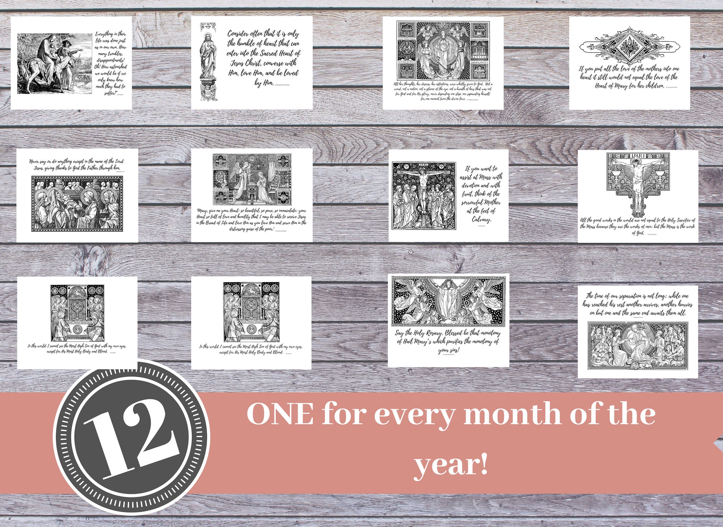 Catholic Liturgical Year Monthly Devotion Prints: Catholic Decor ...