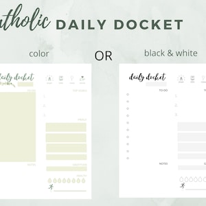 Catholic Daily Docket Printable: Daily Planner, Daily Agenda, Daily ...