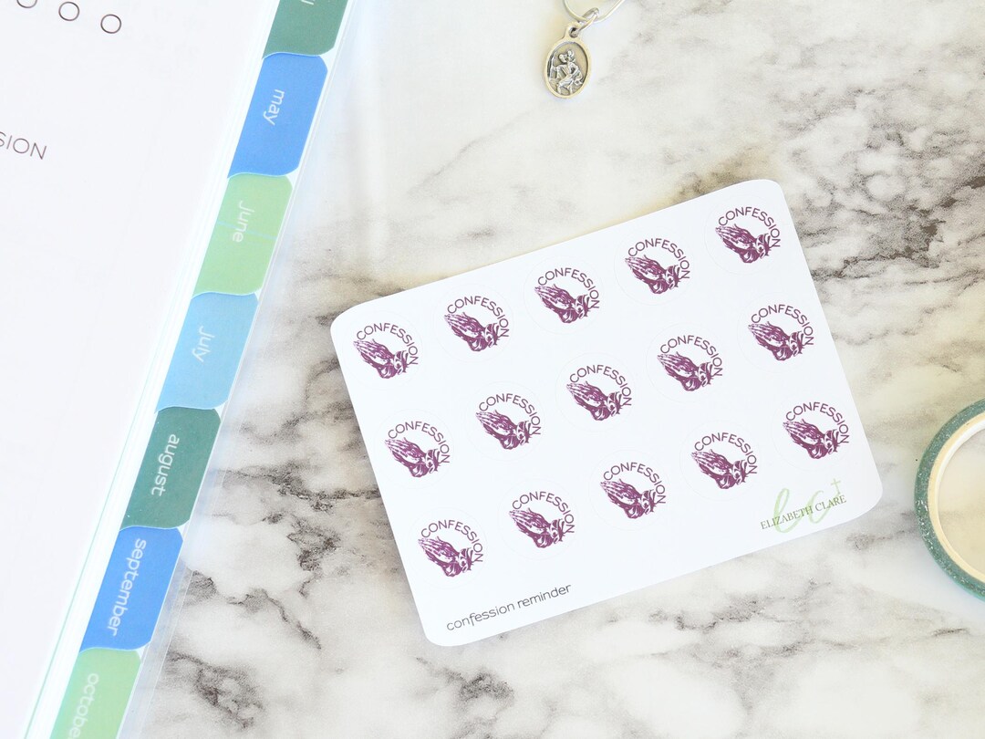 Confession Icon Planner Stickers: Catholic Planner Stickers ...