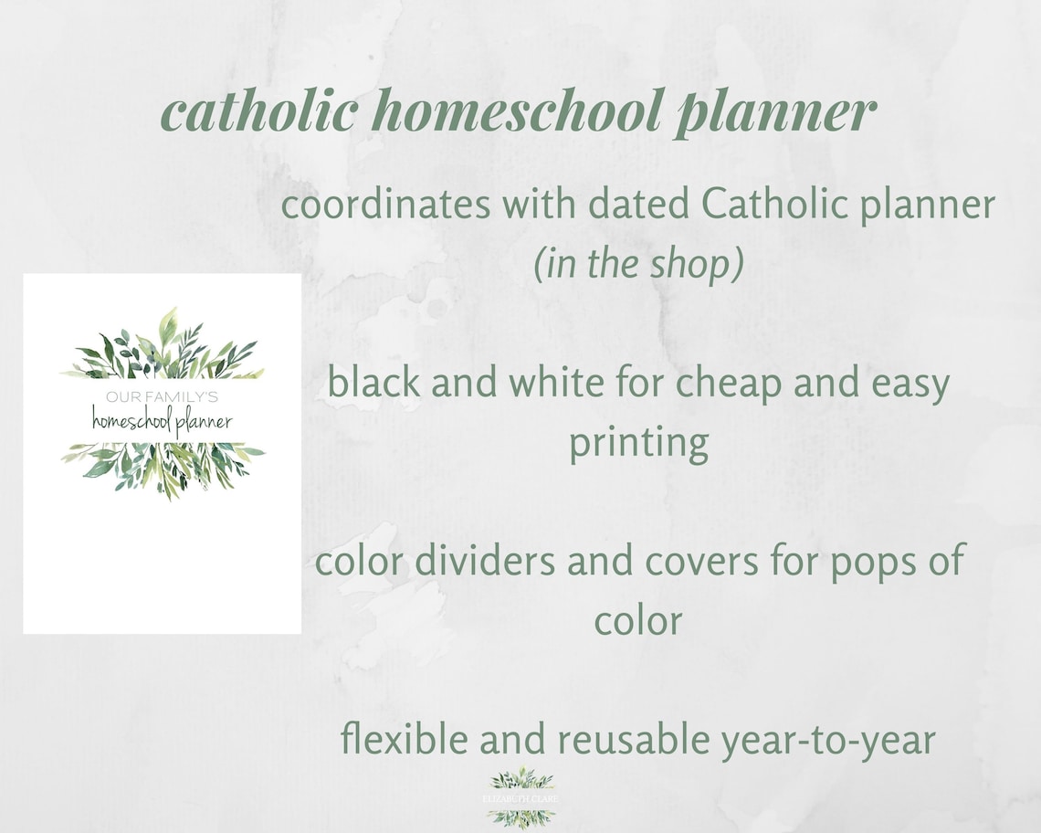 Catholic Homeschool Planner Printable Pdf: Catholic Liturgical Calendar ...