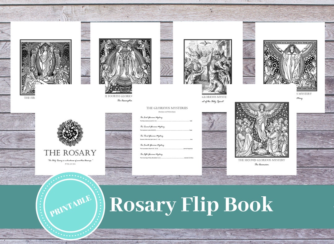 Printable Rosary Art Flipbook: Catholic Prayer Aid / Printable Catholic ...