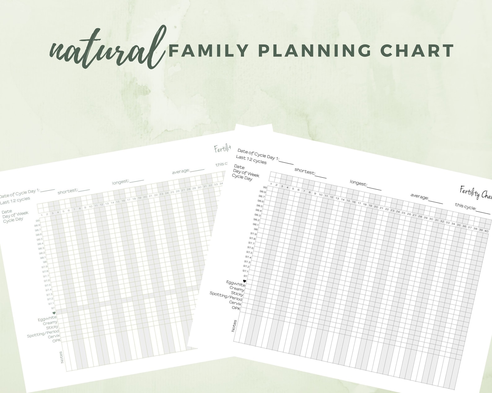 Natural Family Planning Printable Chart: Fertility Awareness - Etsy