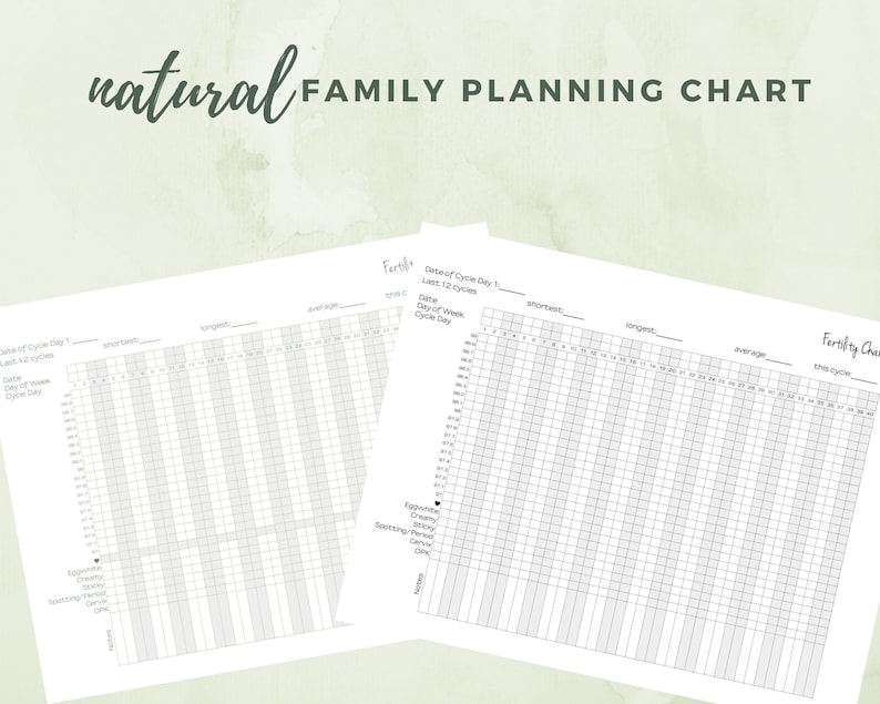 Natural Family Planning Printable Chart: Fertility Awareness Method ...