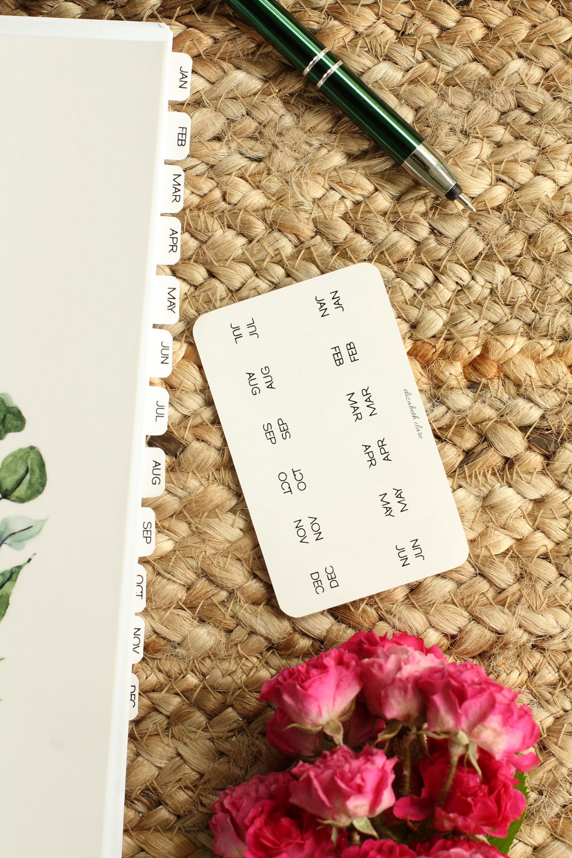 Mini Monthly Tab Planner Stickers: Attachable Month Divider - Etsy