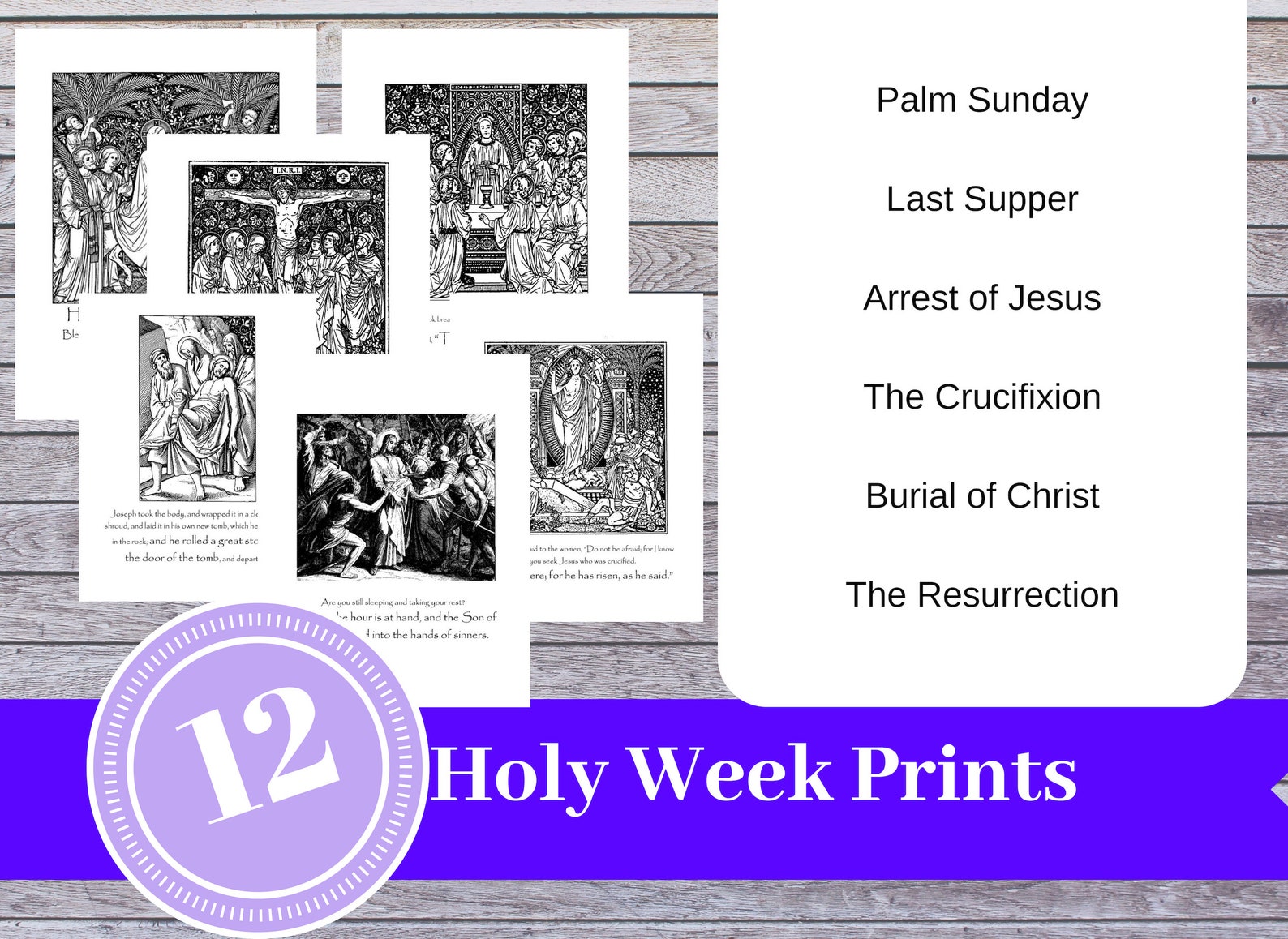 Holy Week Prints: Lent Decor / Liturgical Year / Catholic Art - Etsy