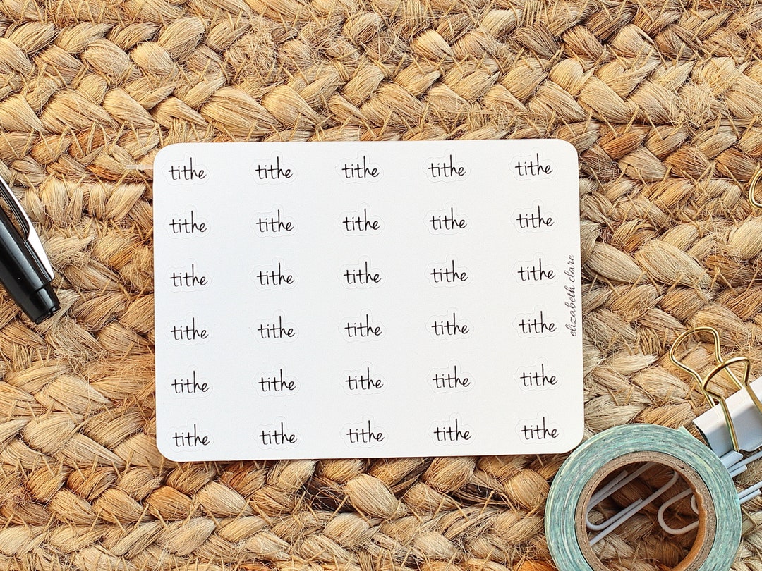 Tithe Planner Stickers: Tithing Reminder / Script Sticker Sheet / Black ...