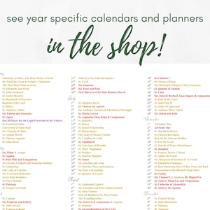 Perpetual Catholic Liturgical Calendar Year at a Glance: Liturgical ...