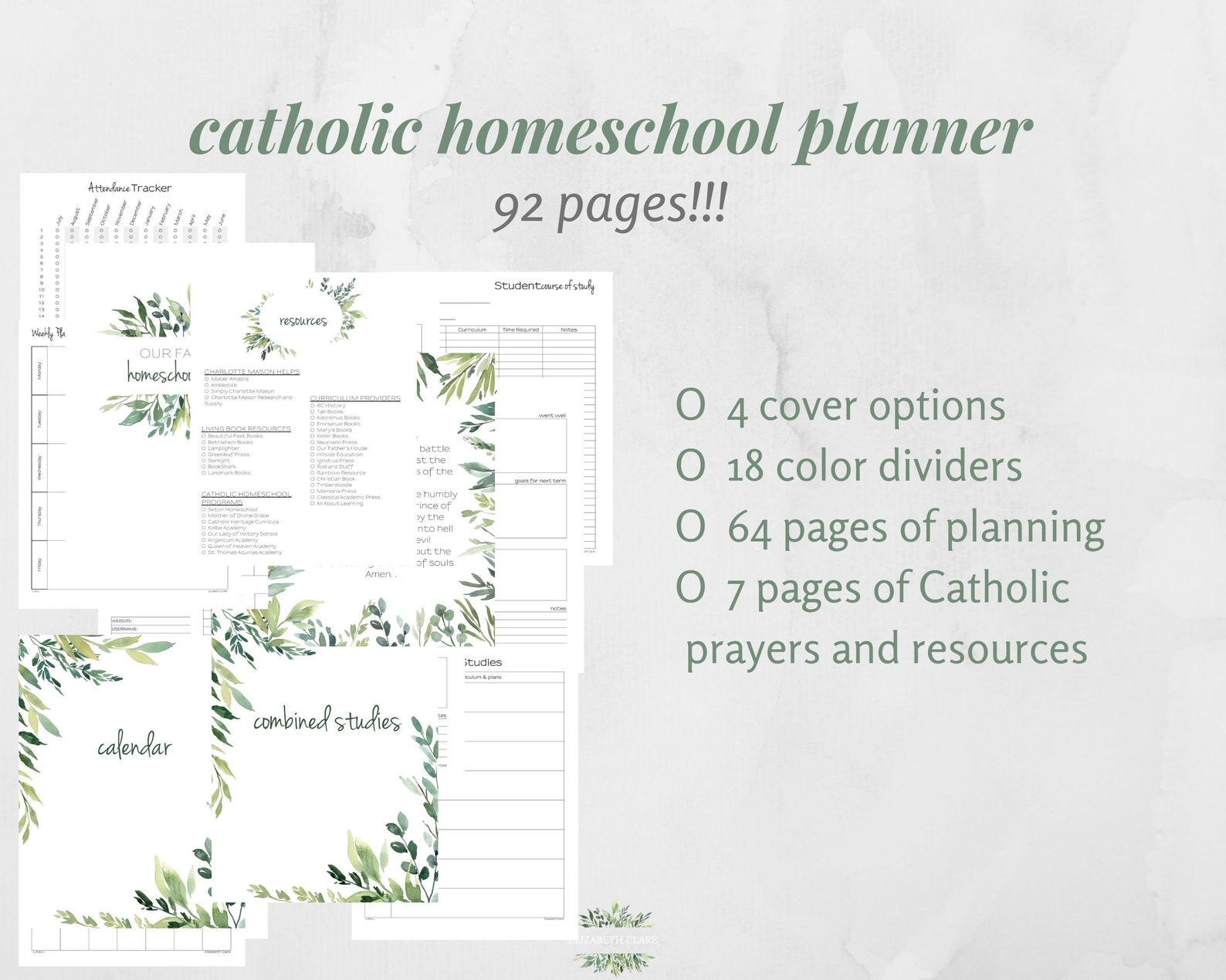 Catholic Homeschool Planner Printable Pdf: Catholic Liturgical - Etsy UK