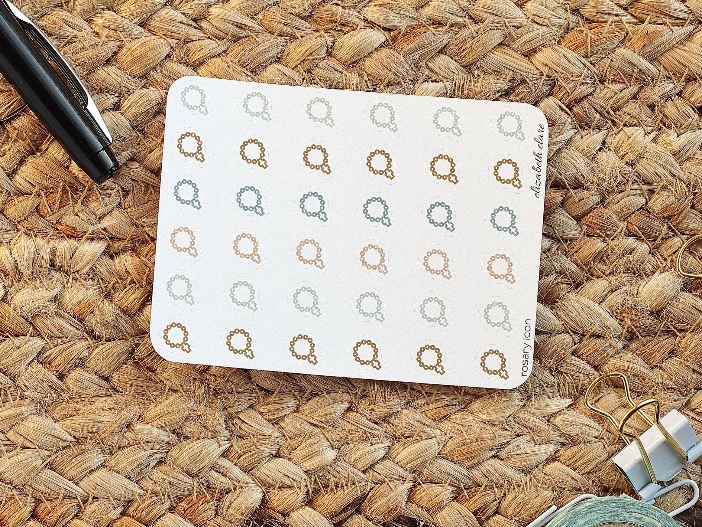 Rosary Planner Stickers: Rosary Reminder / Icon Sticker Sheet | Etsy