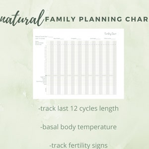 Natural Family Planning Printable Chart: Fertility Awareness Method ...
