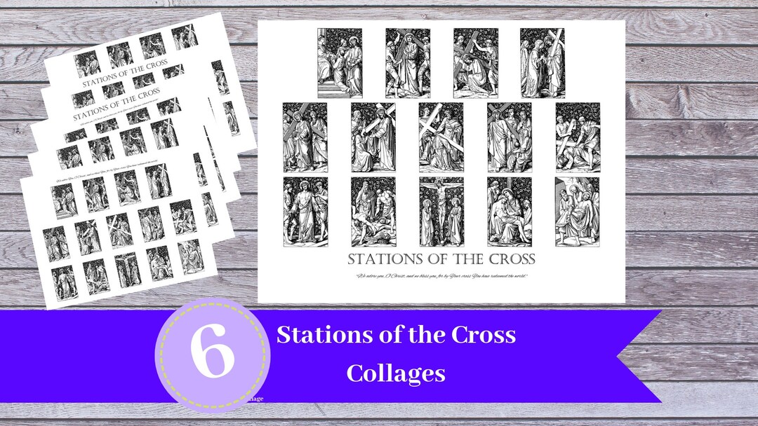 Catholic Stations of the Cross Collage Printable: Lent, Liturgical Year ...