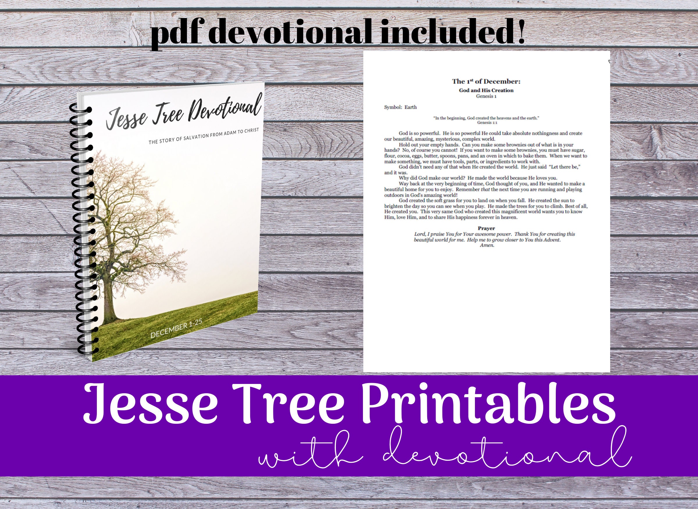 Printable Jesse Tree Ornaments and Devotional: Advent Family - Etsy