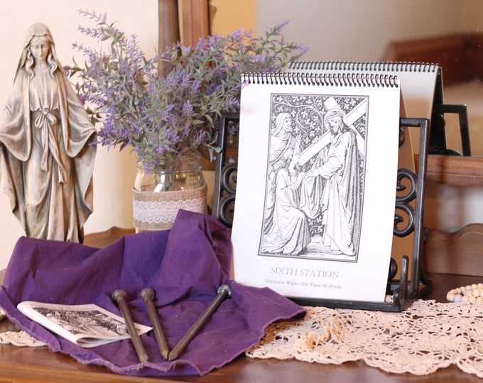 Catholic Stations of the Cross Flip Book: Catholic Family Lent - Etsy