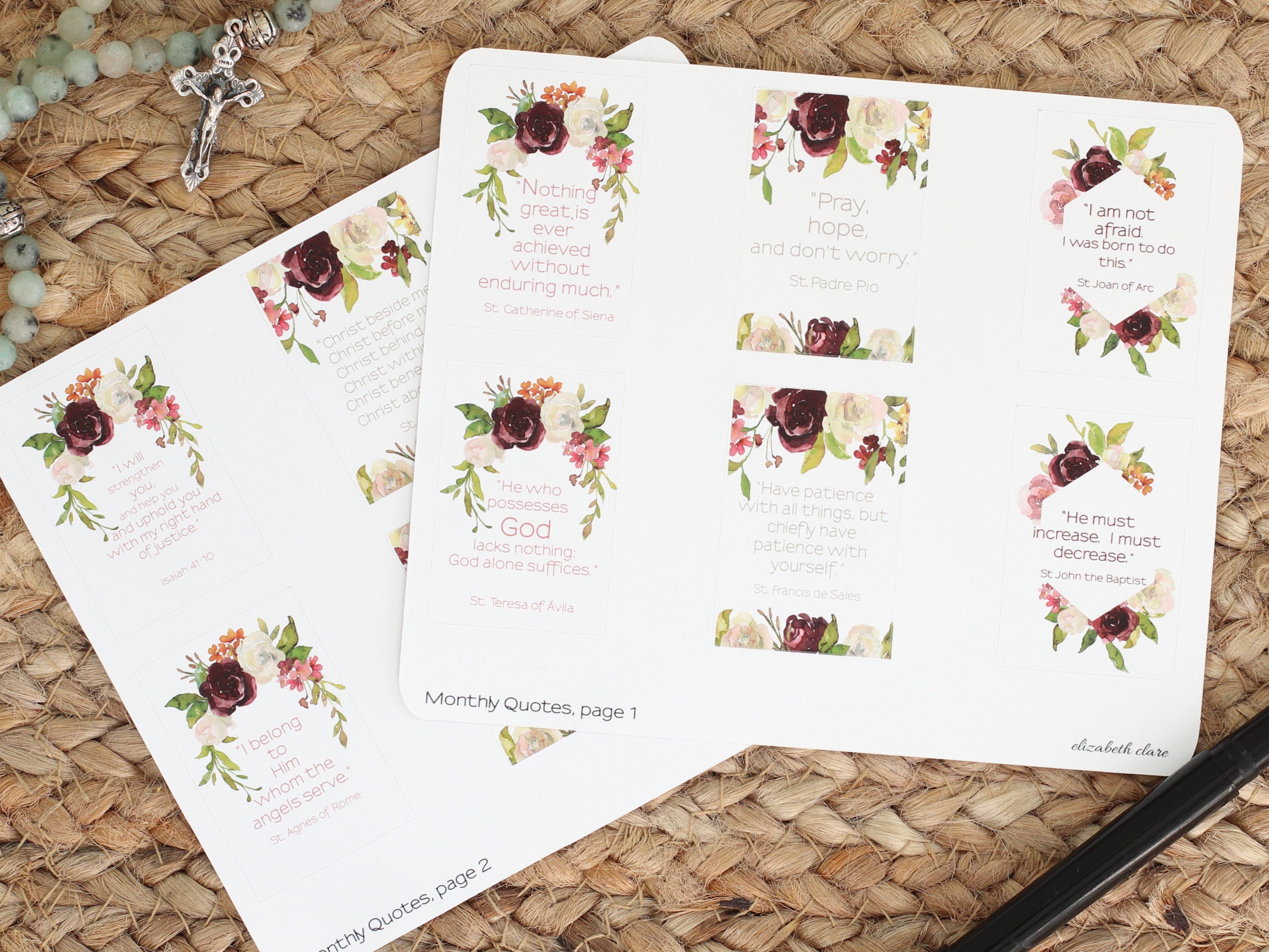 Monthly Saint and Bible Quote Planner Stickers: Catholic - Etsy