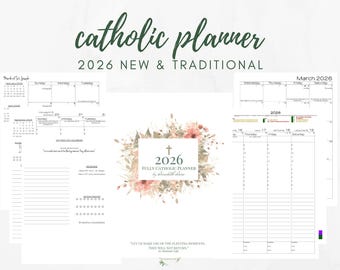 2026 Monthly Catholic Planner Printable PDF: Monthly Calendar ...