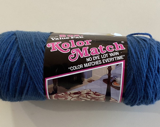 Yarn. Kolor Match, 8 Oz. 4 Ply Acrylic Worsted Yarn. Color is Cape Cod ...