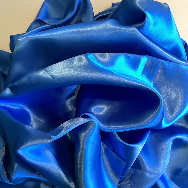 Blue Satin Fabric - Etsy