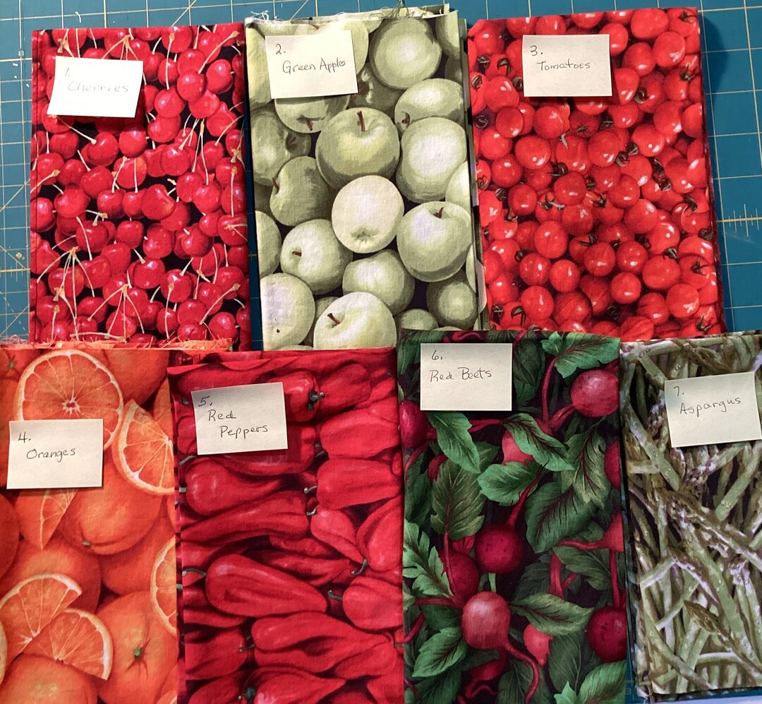 Fabrics Designed With Fruits and Vegetables. Cotton Fabric - Etsy