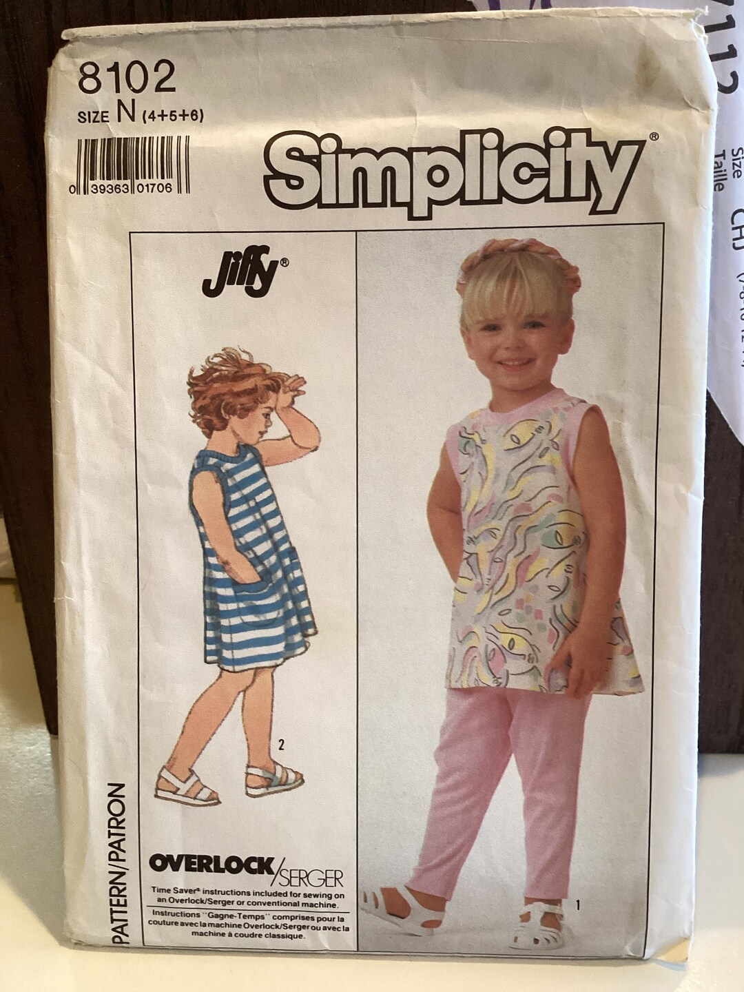 Simplicity 8102 Pattern for Child’s Dress and Leggings, Sizes 4,5,6 ...
