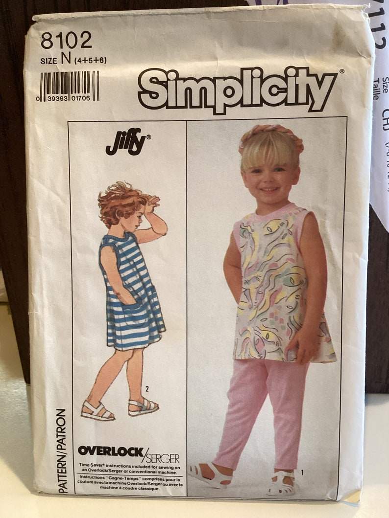 Simplicity 8102 Pattern for Childs Dress and Leggings, Sizes 4,5,6 ...
