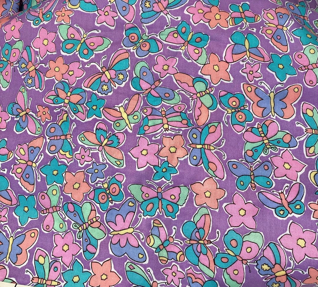Multi-colored Butterfly Print Fabric. Cotton Butterfly Fabric. - Etsy