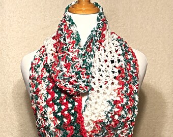 Red and Green Scarf | Etsy