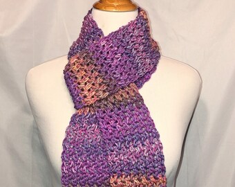 Purple Crochet Scarf - Etsy