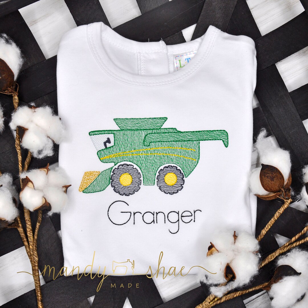 Children's Combine Shirt With Name/embroidered Personalized Farm Shirt ...